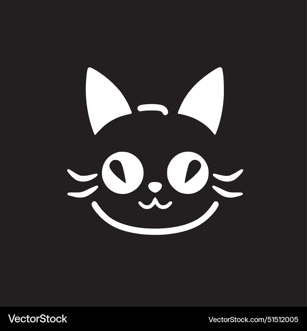 Cat - minimalist and flat logo Royalty Free Vector Image