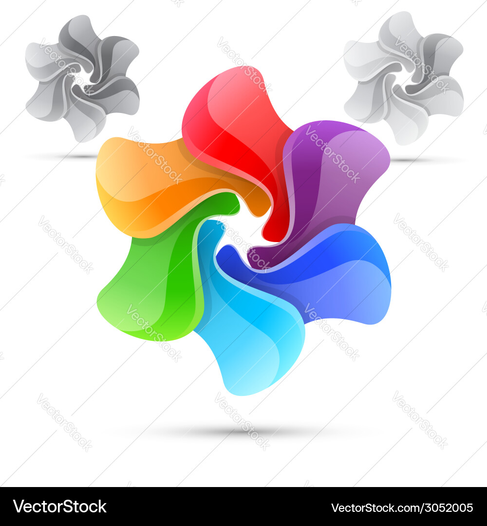 Colorful bright rainbow windmill design template Vector Image