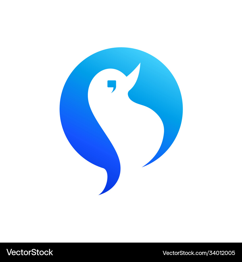 Penguin chat logo Royalty Free Vector Image - VectorStock