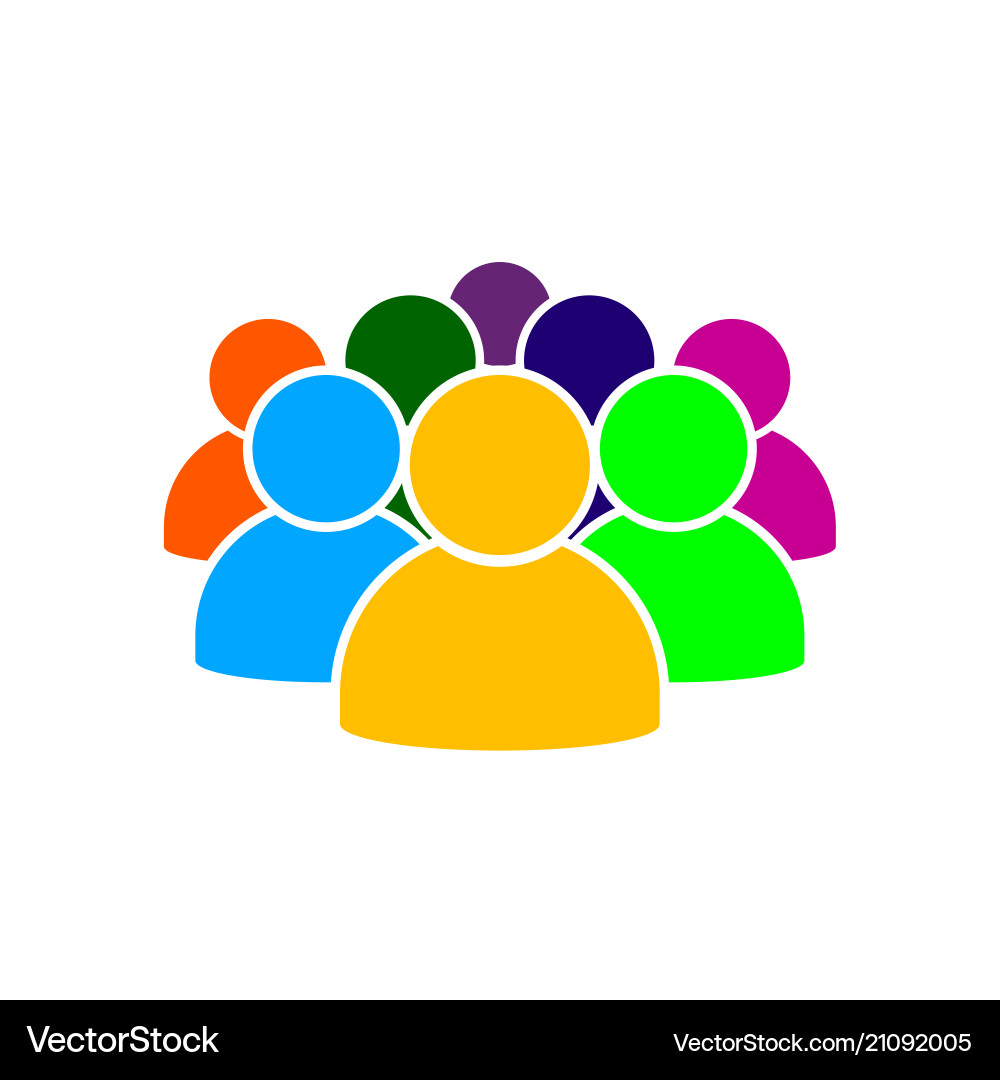 People icon in various color Royalty Free Vector Image