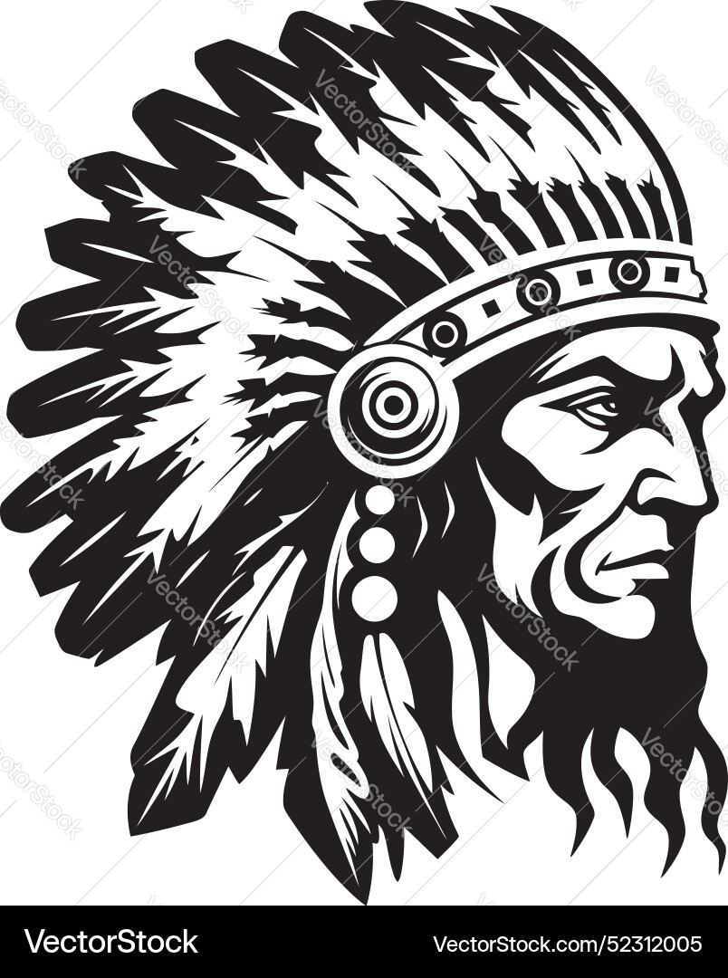 Sacred vision native chief logo ancient wisdom Vector Image