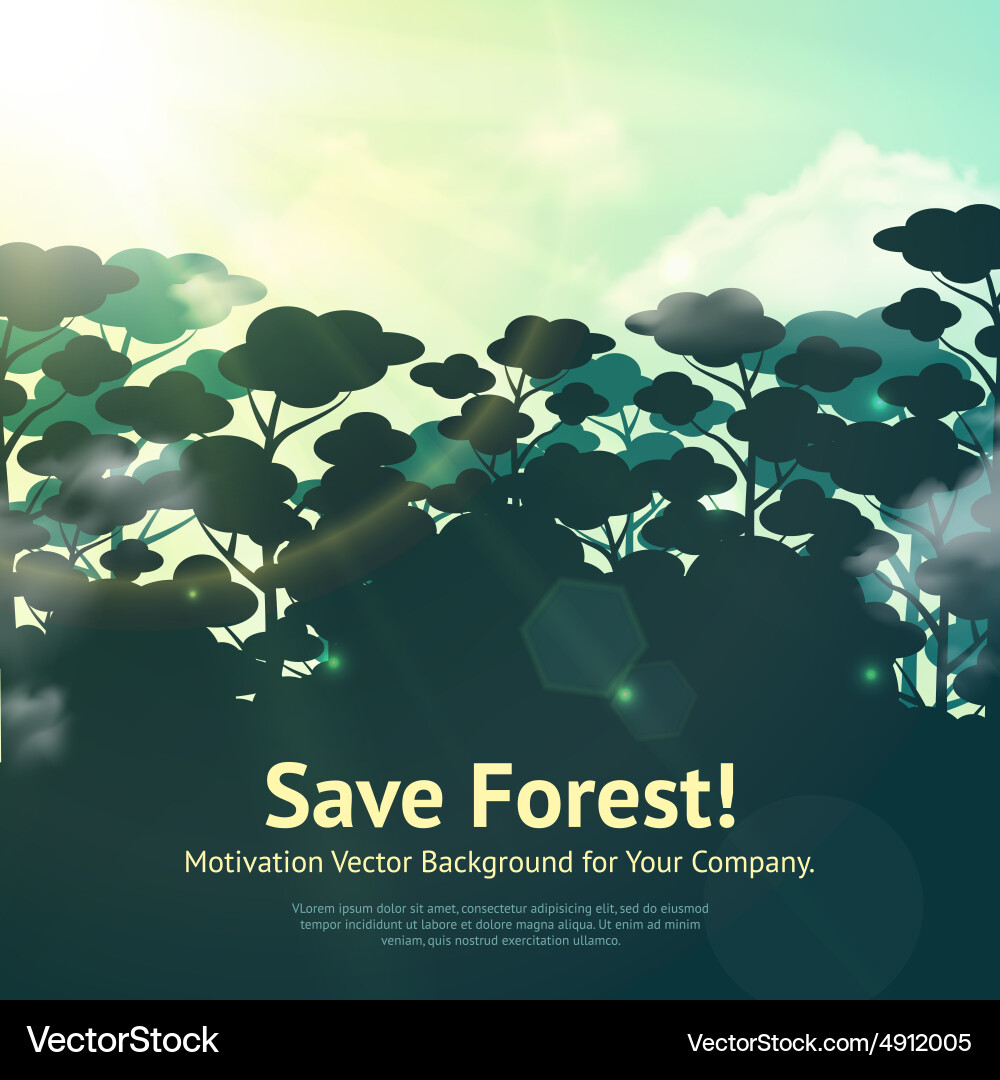 Save forest Royalty Free Vector Image - VectorStock