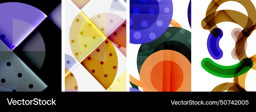 Set of circles geometric abstract posters Vector Image