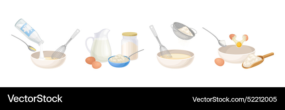 Tasty pancake cooking process with utensil Vector Image