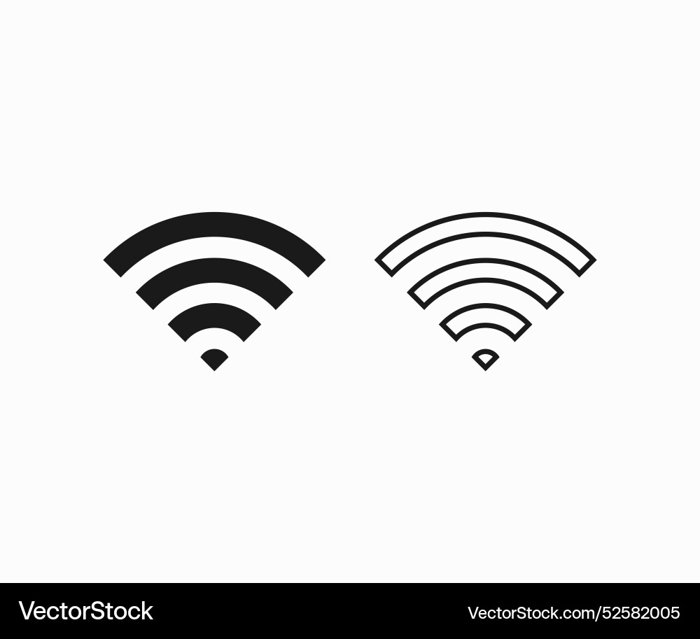 Wifi icon and flat sign symbol Royalty Free Vector Image