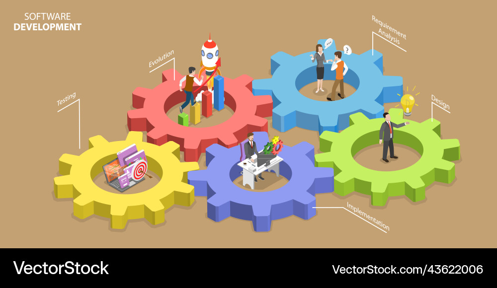 3d isometric flat conceptual Royalty Free Vector Image