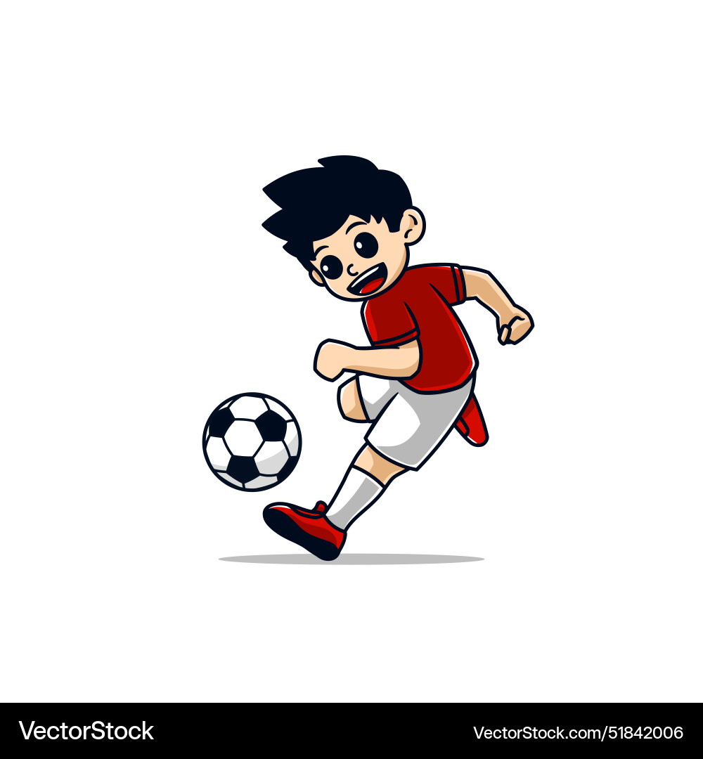 Boy playing football soccer 01 Royalty Free Vector Image