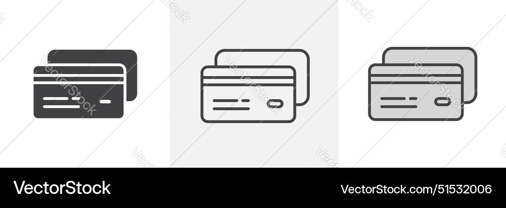Credit card icon set atm debit payment Royalty Free Vector