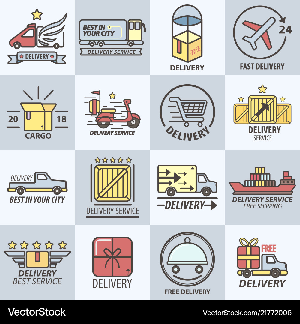 Delivery or express shipping service logo Vector Image