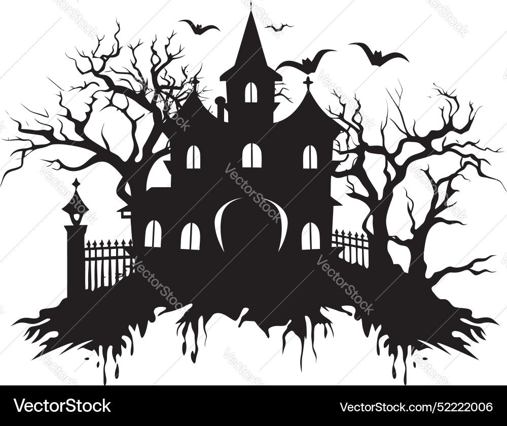 Eeriemanor haunted logo ghostlymansion iconic Vector Image