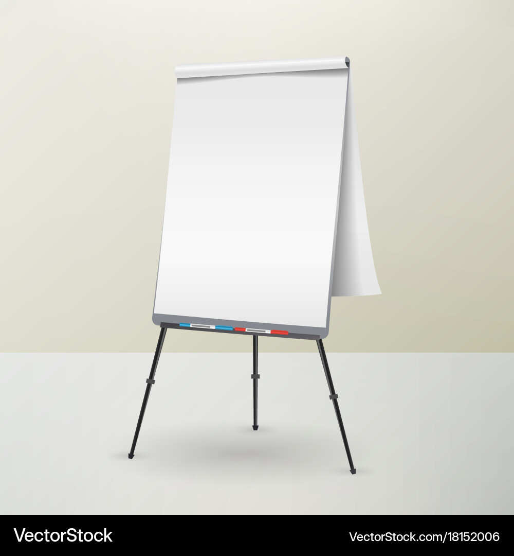 Flip chart isolated blank sheet paper Royalty Free Vector