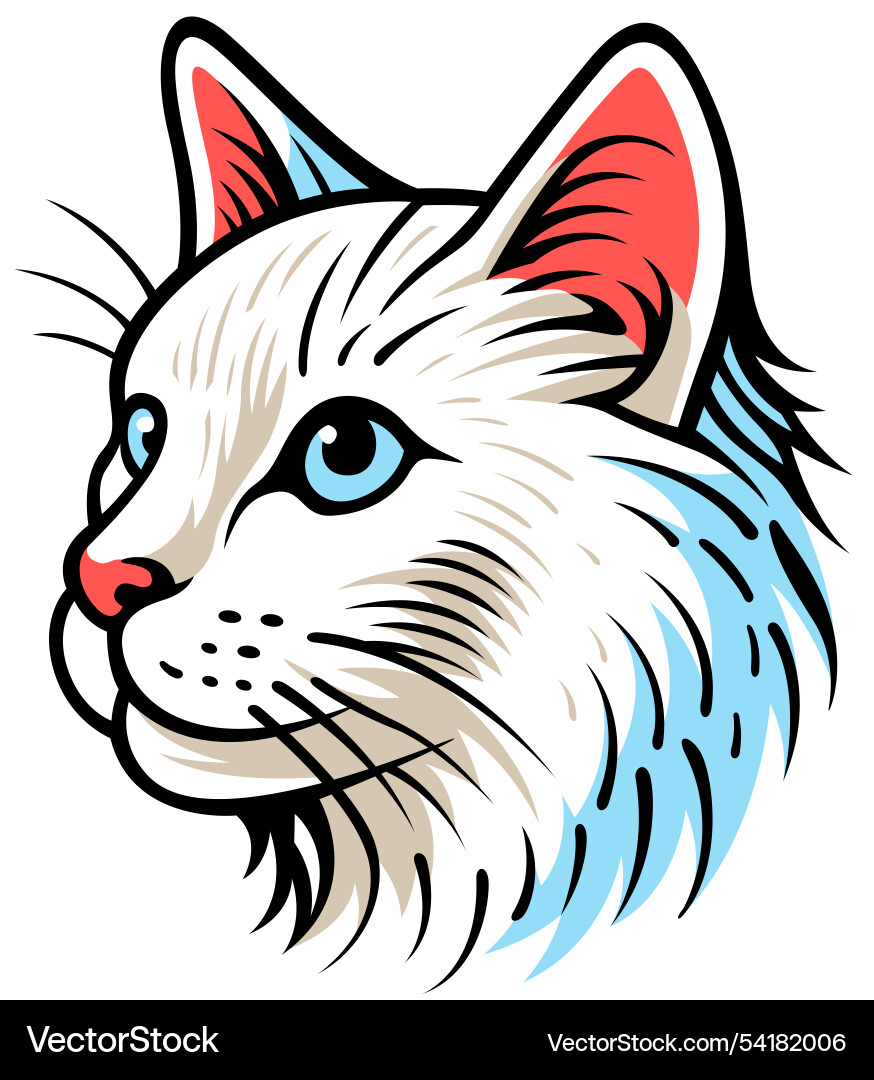 Isolated Cat Head Drawing Royalty Free Vector Image