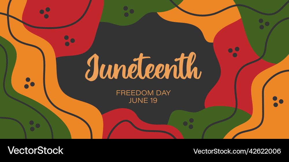 Juneteenth abstract horizontal banner design Vector Image