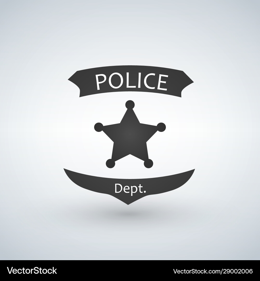 Police officer badge icon Royalty Free Vector Image