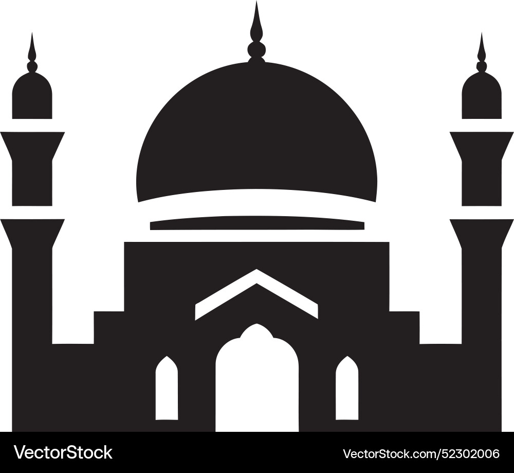 Sculptural essence black mosque designtimeless Vector Image
