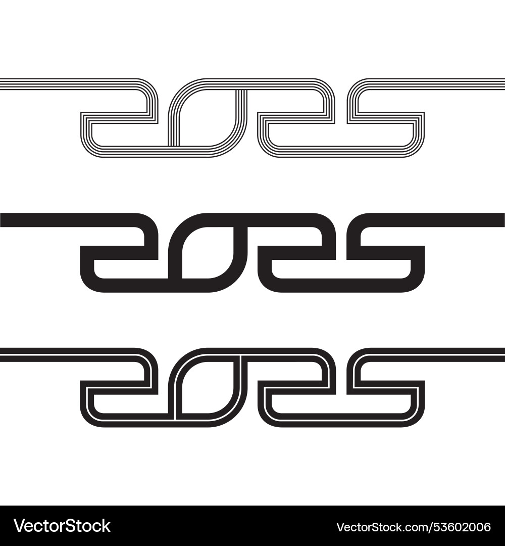 Set of 2025 new year logo Royalty Free Vector Image