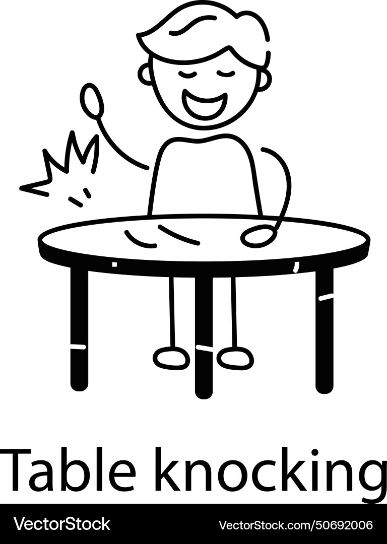 Table knocking Royalty Free Vector Image - VectorStock
