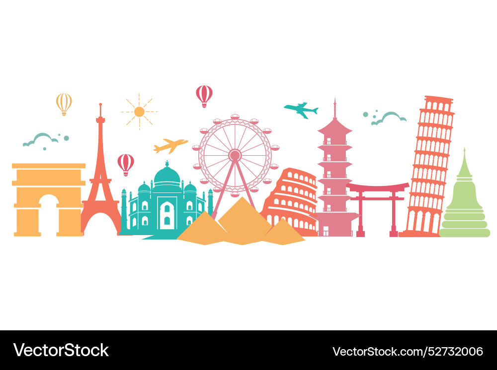 Tour travel around the world Royalty Free Vector Image