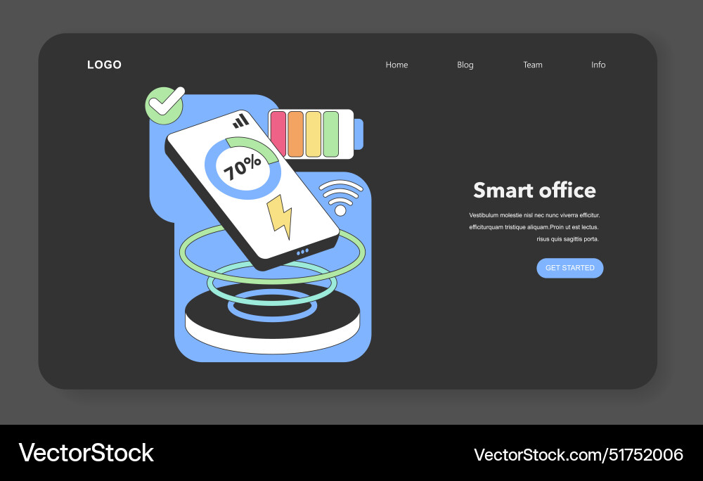 Wireless charging concept flat Royalty Free Vector Image