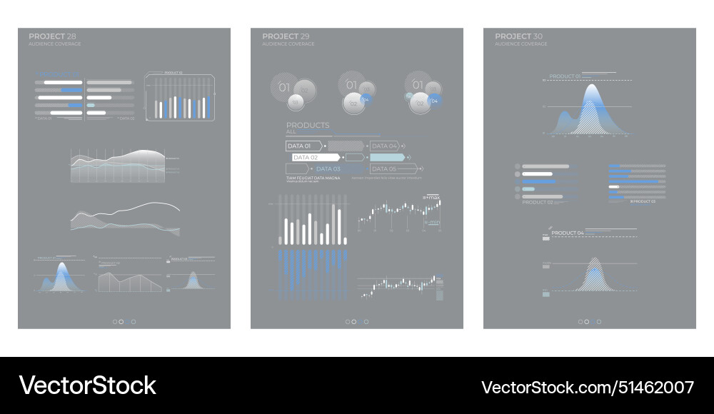 Color abstract elements commercial charts Vector Image