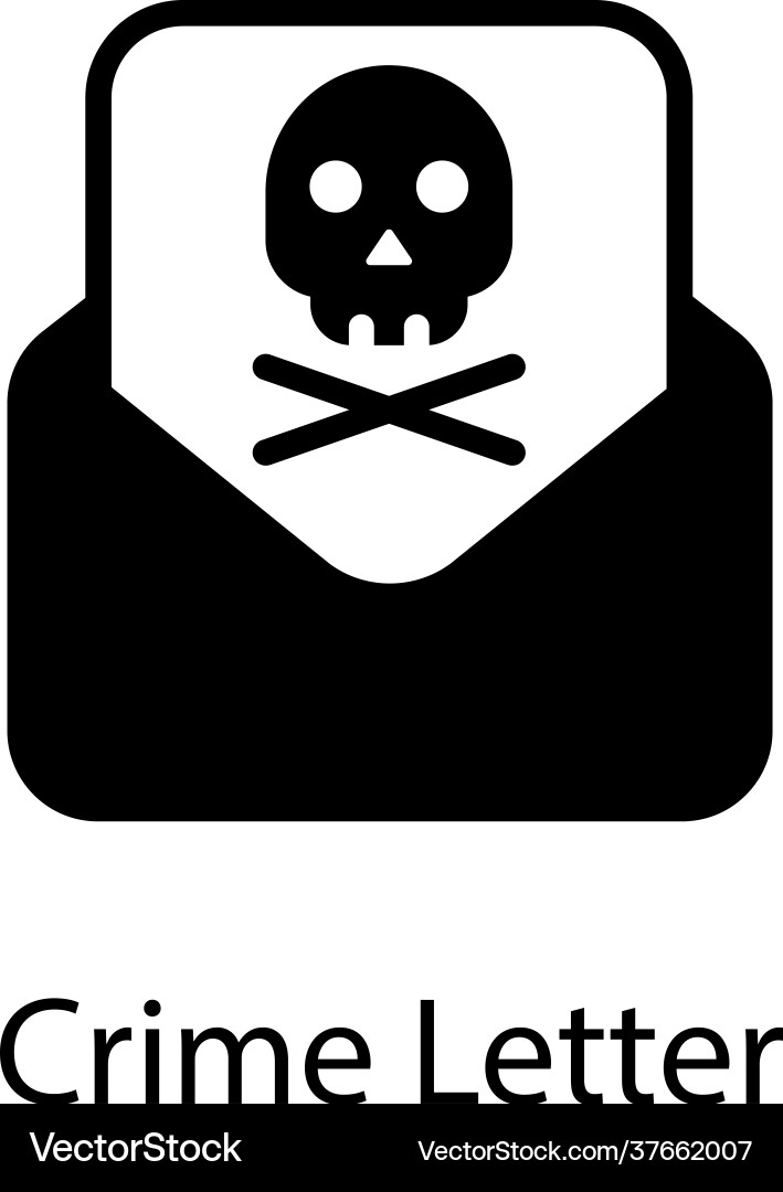 Crime letter Royalty Free Vector Image - VectorStock