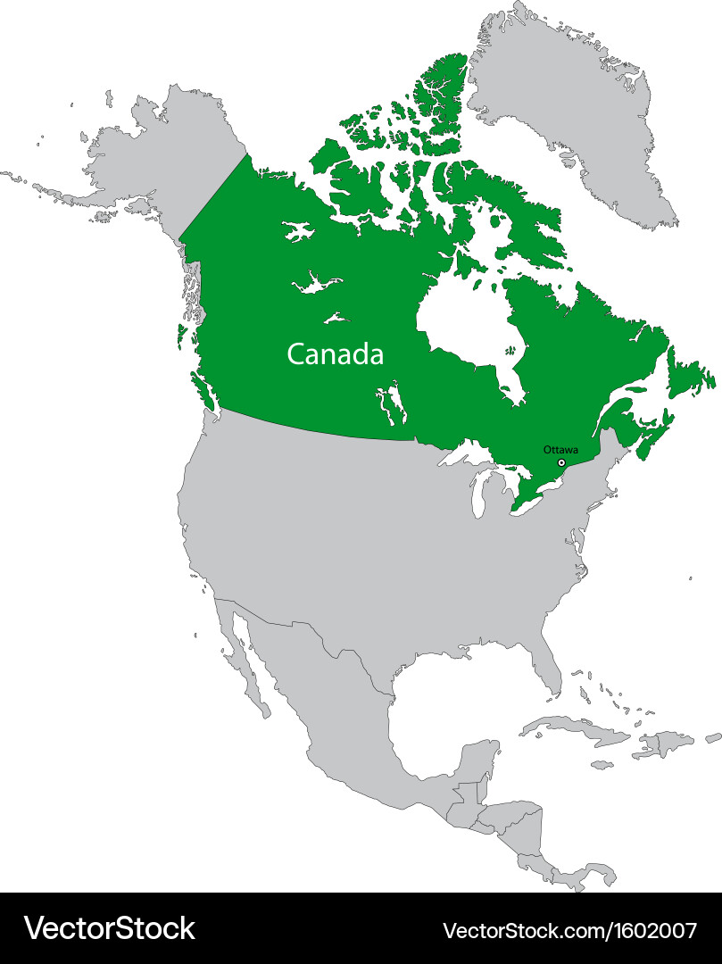 Location of canada Royalty Free Vector Image - VectorStock
