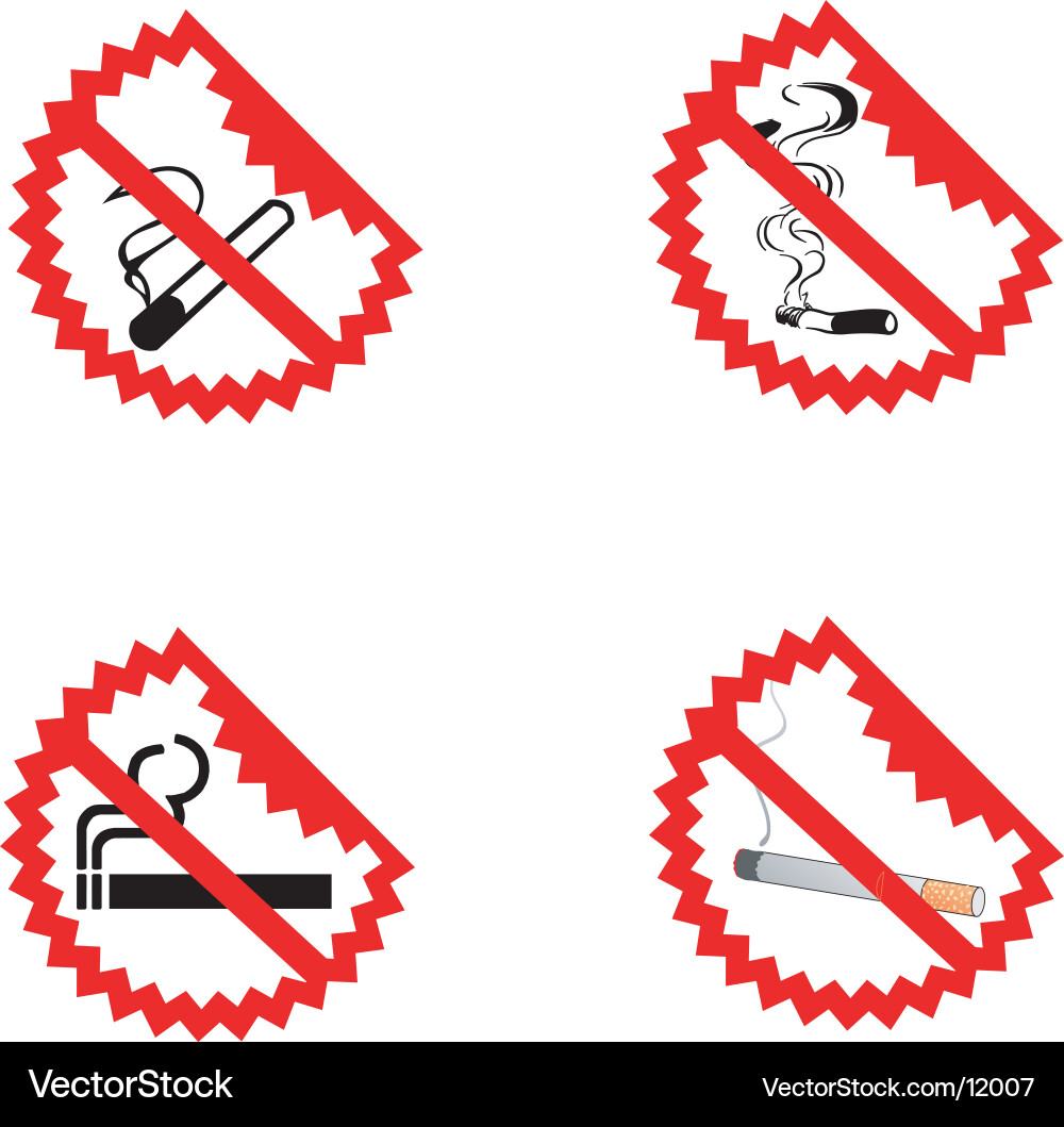 No Smoking Symbols - Warning Signs – Royalty-Free Vector | VectorStock