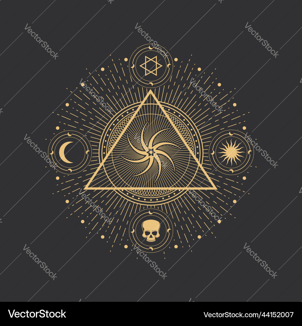 Pentagram symbol magic occult and esoteric star Vector Image
