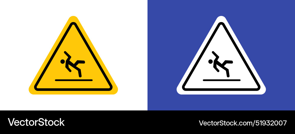 Slip hazard alert sign prevent falls in slippery Vector Image