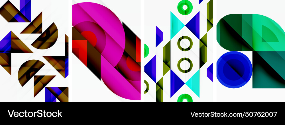 Triangle poster abstract background set Royalty Free Vector