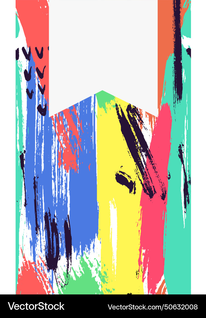 Abstract colorful paint brush strokes background Vector Image