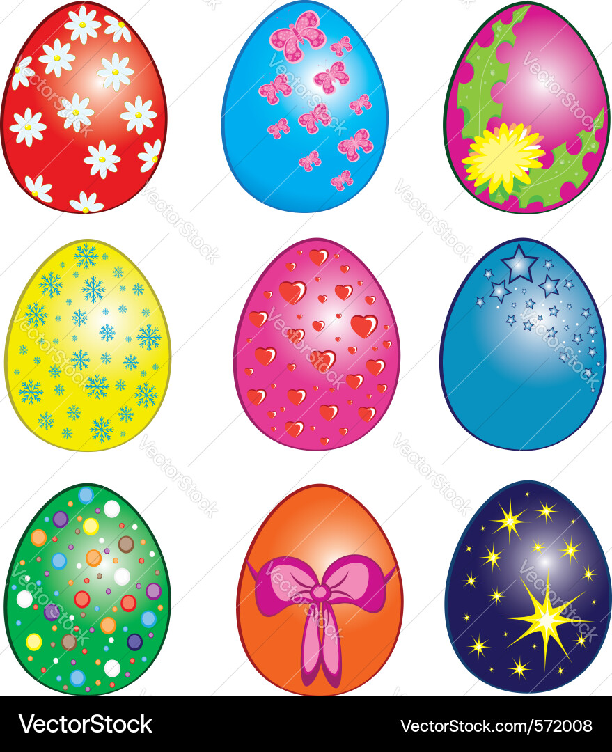 Colorful Easter Eggs Clip Art Royalty Free Vector Image