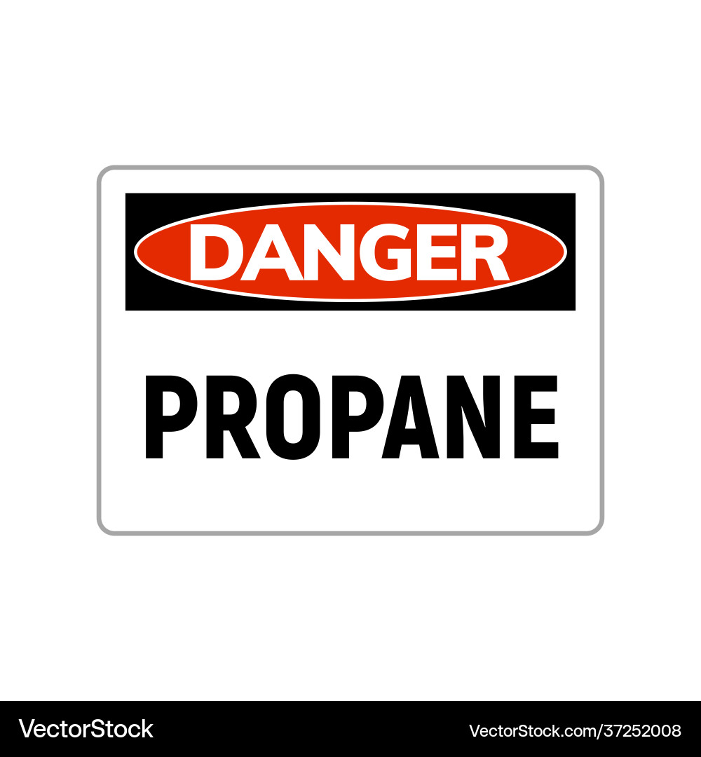 Danger propane gas symbol label flammable hazard Vector Image