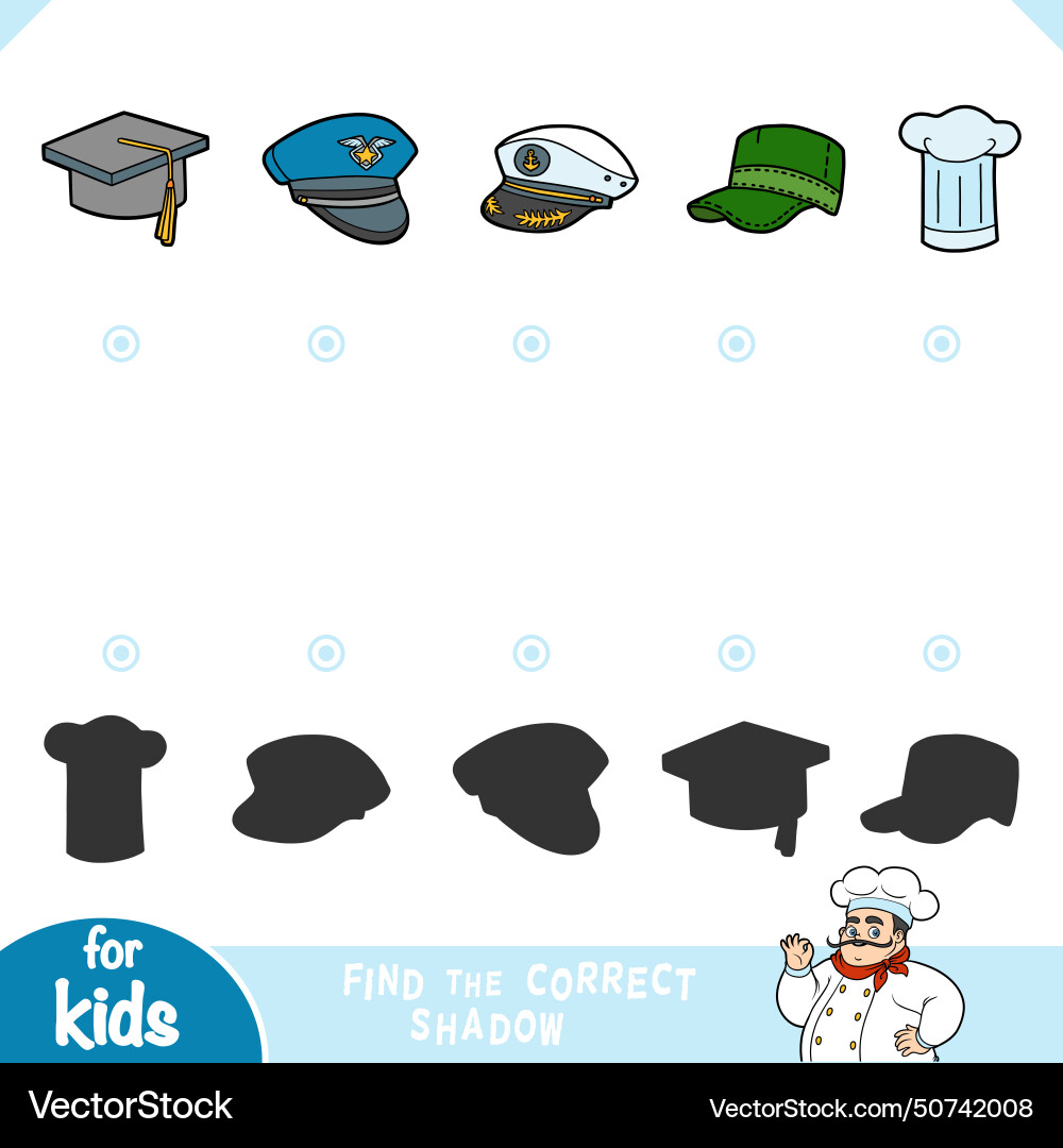 Find the correct shadow education game for kids Vector Image