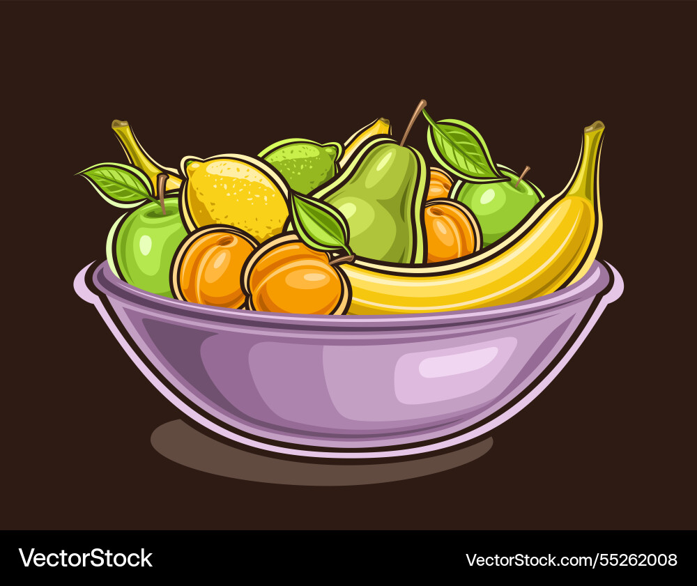 Fruit plate Royalty Free Vector Image - VectorStock