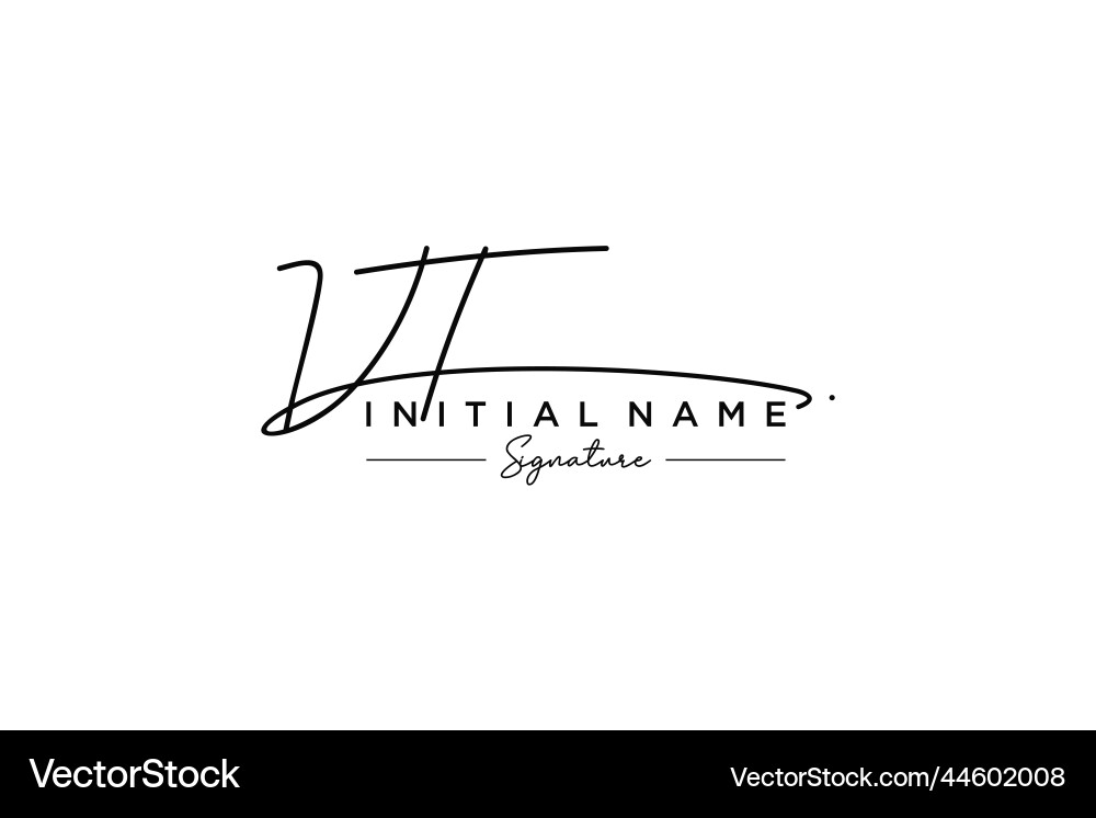 Initial vt signature logo template hand drawn Vector Image