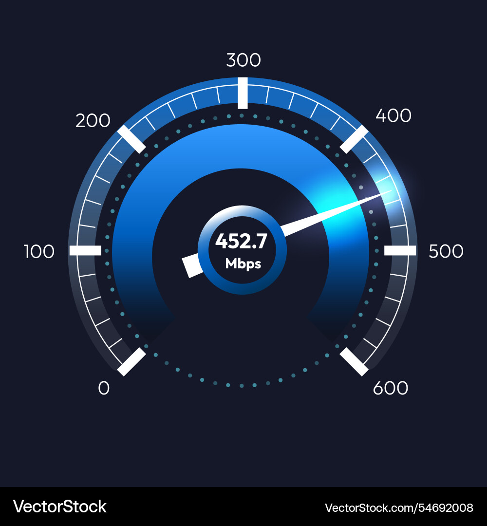 Internet speed test indicator Royalty Free Vector Image