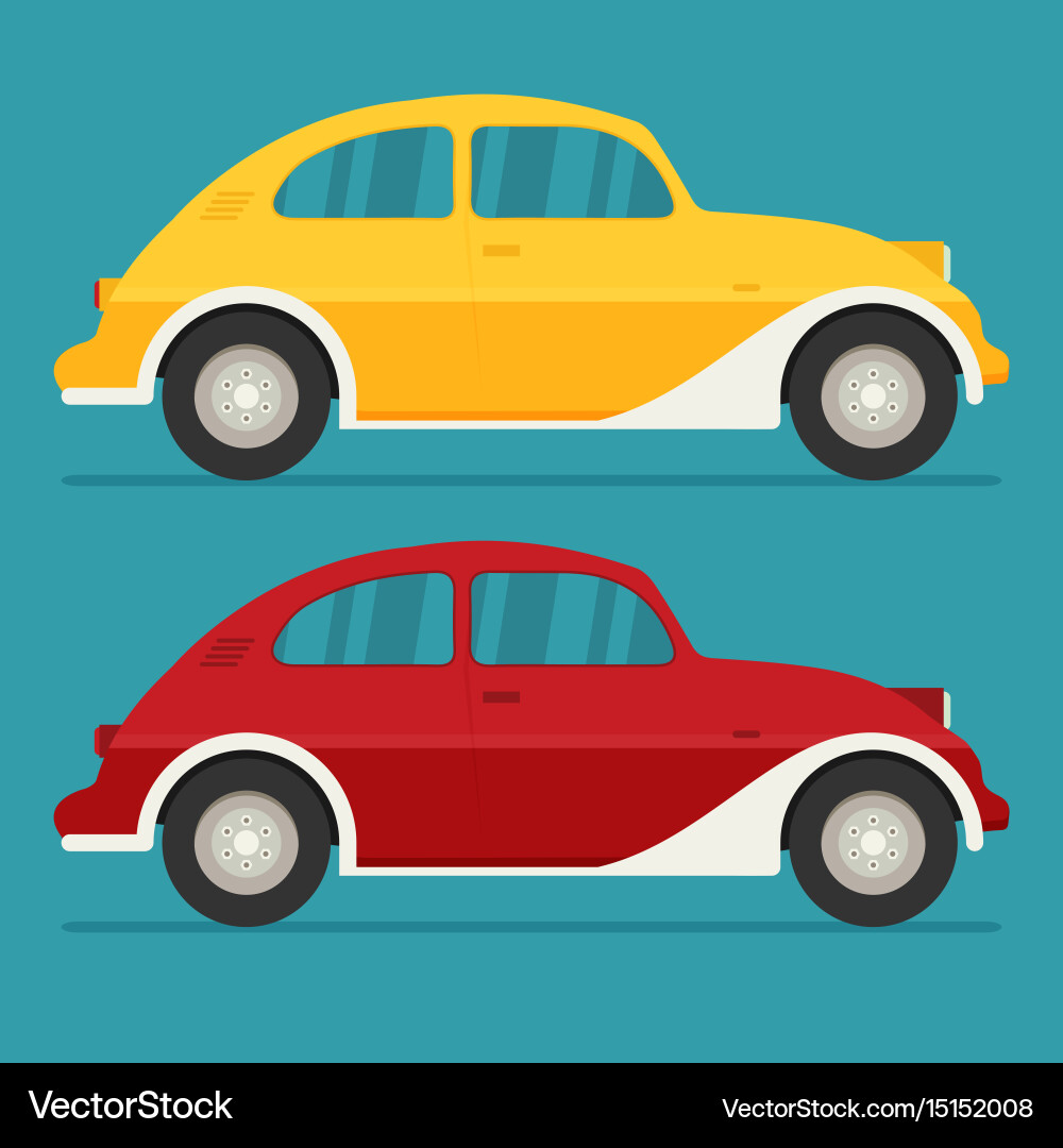 Isolated cars flat design style Royalty Free Vector Image