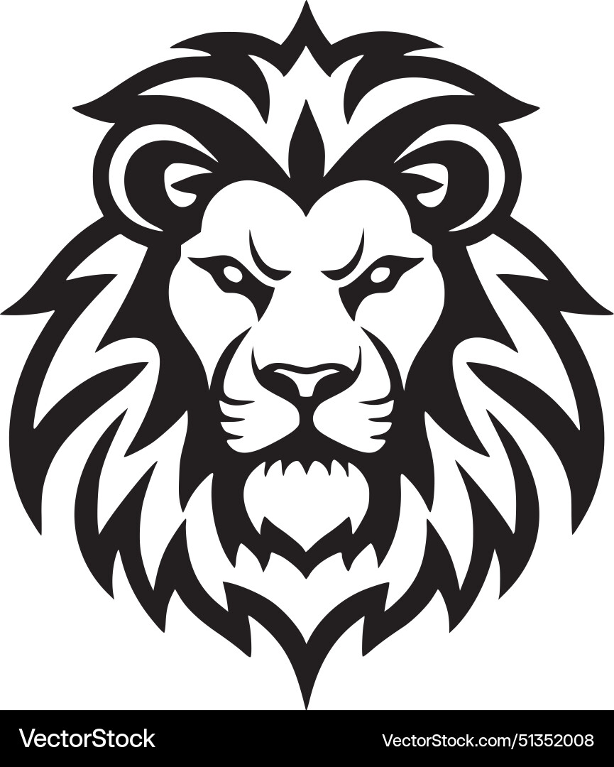 Lion - black and white Royalty Free Vector Image