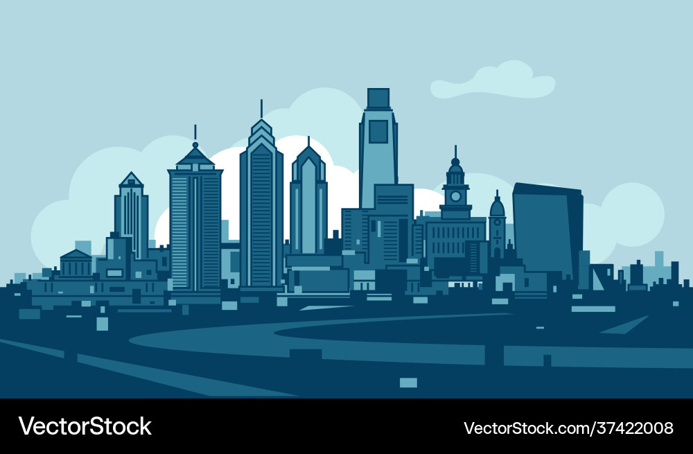 Philadelphia skyline Royalty Free Vector Image