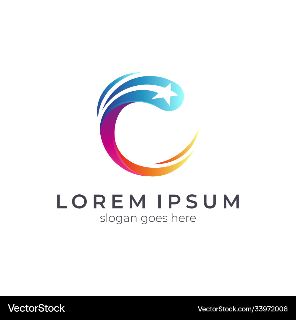 Star letter c logo Royalty Free Vector Image - VectorStock