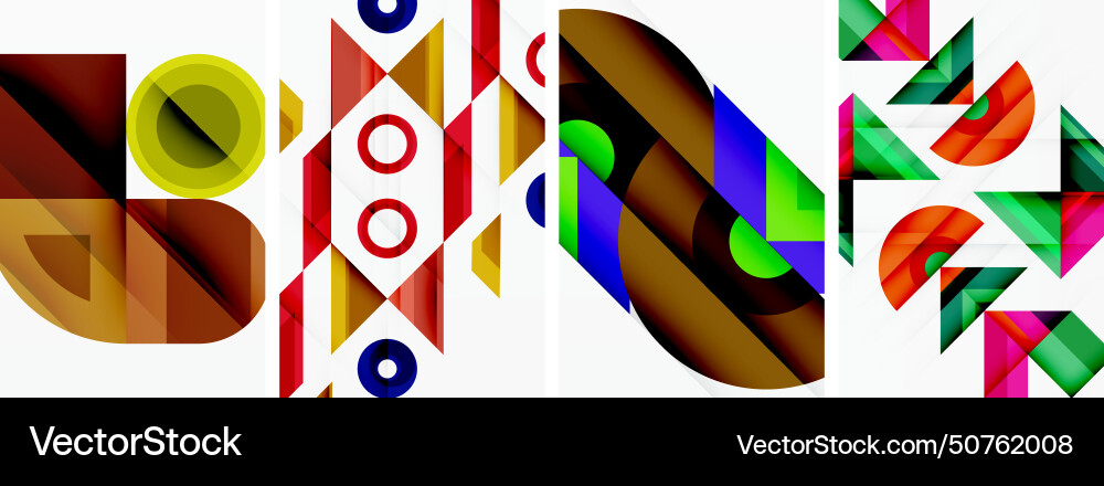 Triangle poster abstract background set Royalty Free Vector