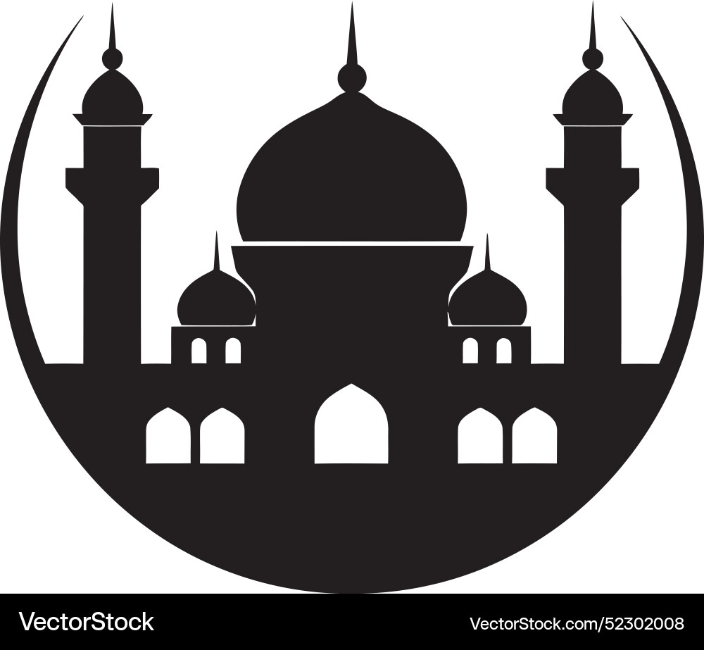 Visual poetry black mosque artdynamic contrast Vector Image