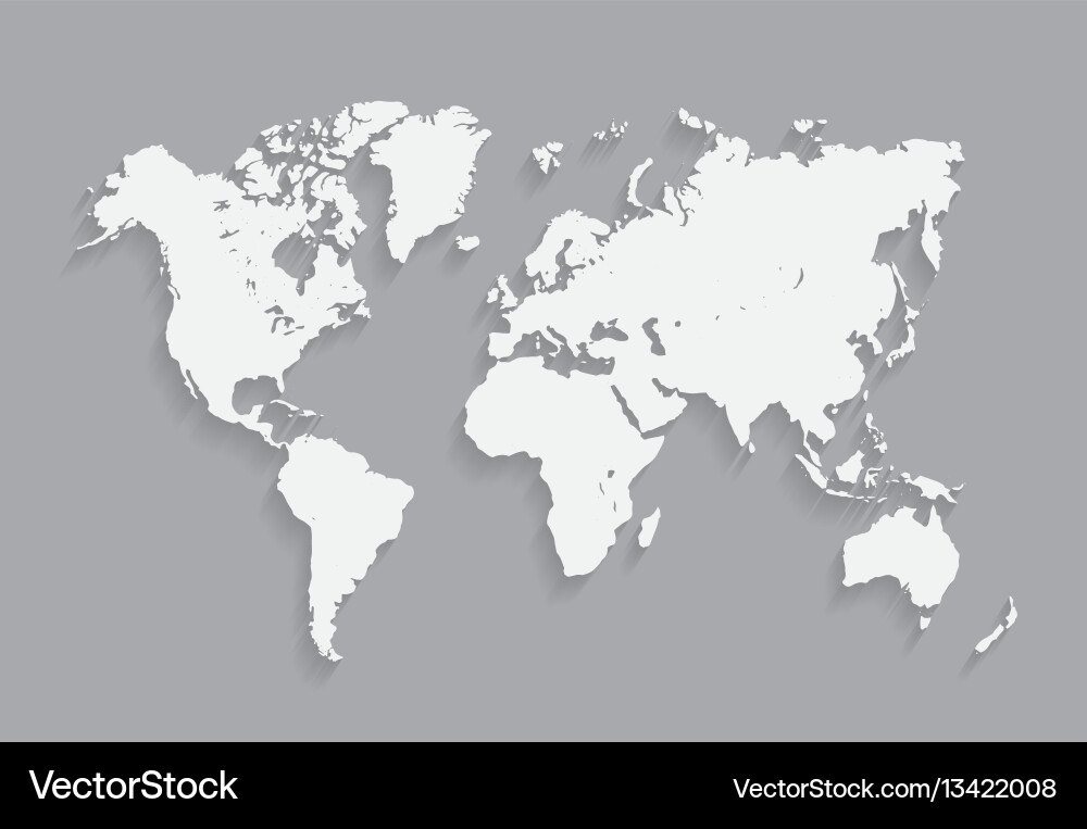 World Map with Shadows Royalty Free Vector Image