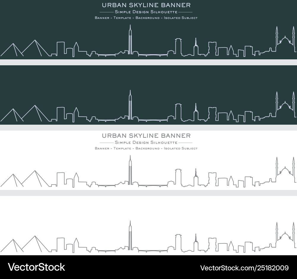 Cairo single line skyline banner Royalty Free Vector Image