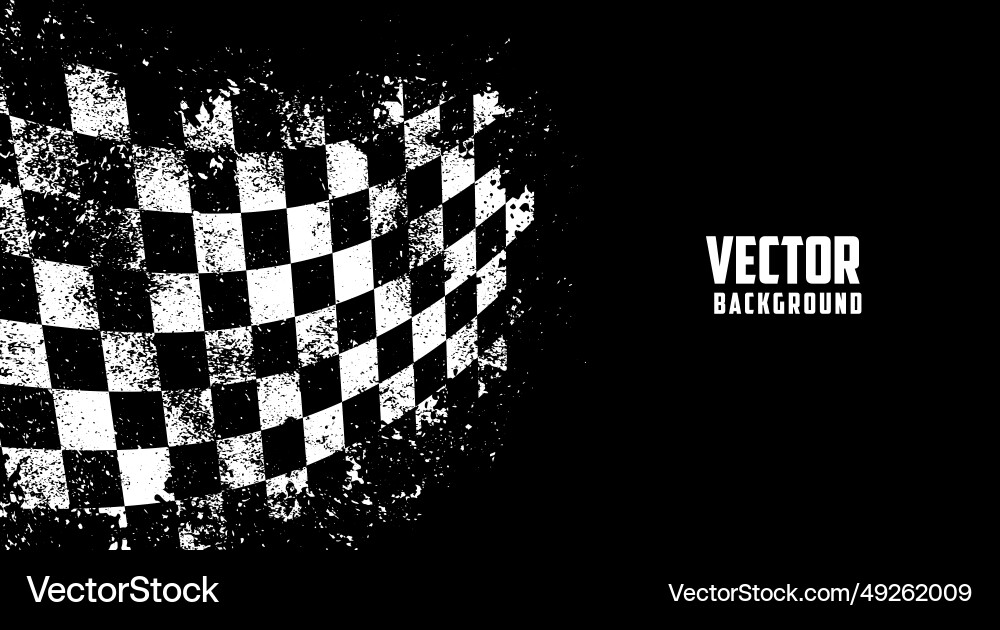 Formula 1 flag grunge background monochrome Vector Image