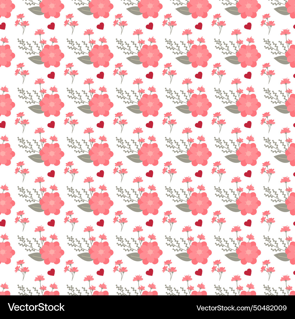 Free valentine flowers pattern in february Vector Image