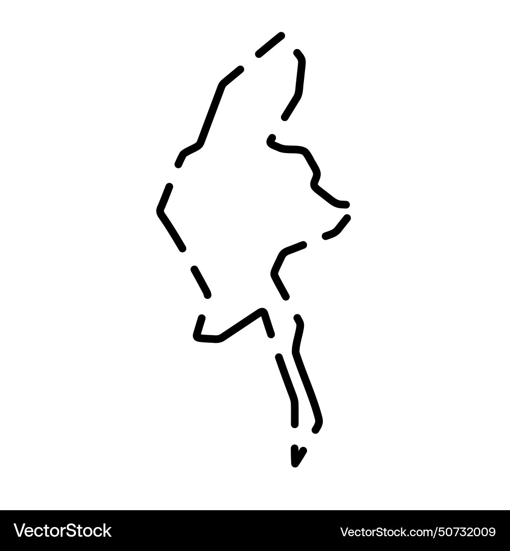 Myanmar simplified broken outline map Royalty Free Vector Myanmar simplified broken outline map Royalty Free Vector