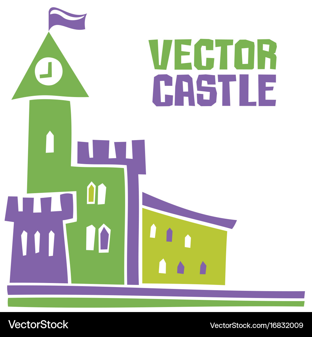 Simple fantastic tower castle Royalty Free Vector Image