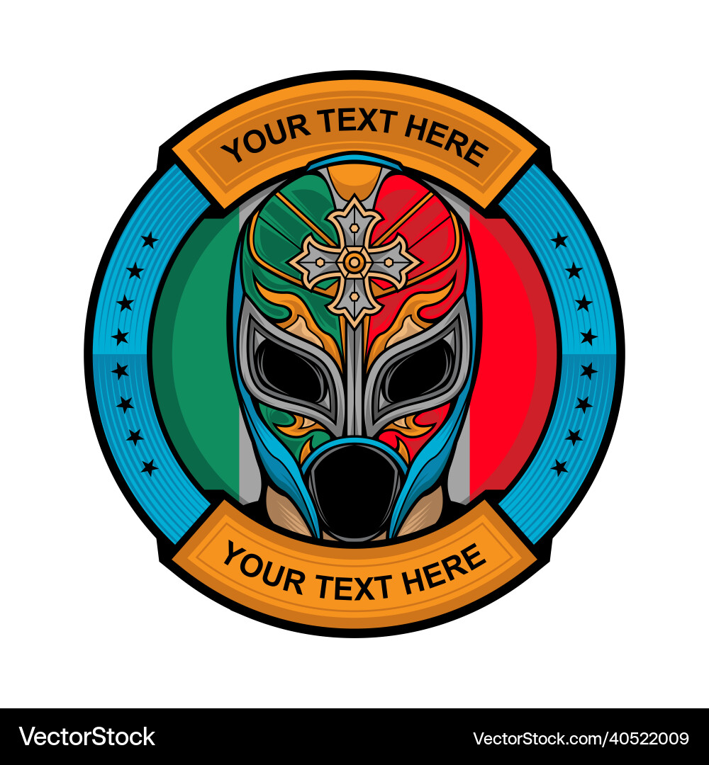 Simple logo lucha libre mask Royalty Free Vector Image